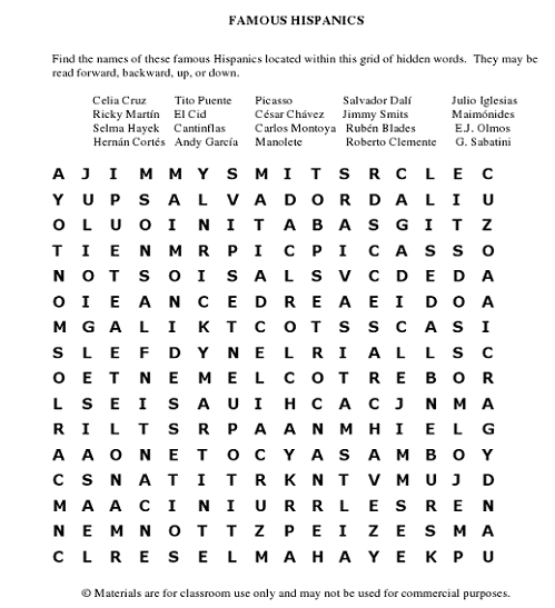 Famous Hispanics - Spanish Lesson